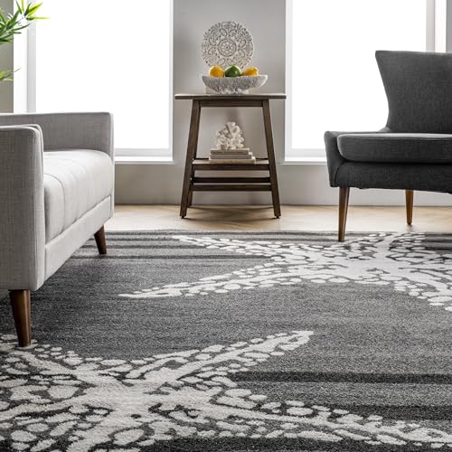 nuLOOM 3' x 5' Performance Indoor Area Rug, Non-Shed, Power Loomed High-Traffic Area Rug for Living Room, Bedroom, Home, Minnie Grey