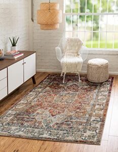 unique loom isabella collection area rug - adjani (5' 1" x 8' rectangle, multi/ beige)