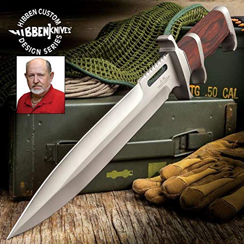 Gil Hibben Bloodwood Sub Hilt Toothpick And Sheath - 5cr15 Stainless Steel Blade, Wooden Handle - Length 16”