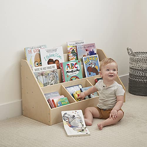 ECR4Kids Streamline 10 Cubby Tray Storage Cabinet, 5x2, Classroom Furniture, Natural