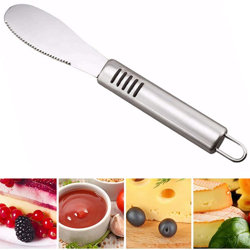 Goeielewe 2PCS Butter Spreaders Spatula, Stainless Steel Butter Knives Condiment Cheese Dessert Jam Cream Spreader for Breads, Sandwiches - 8.4 Inches