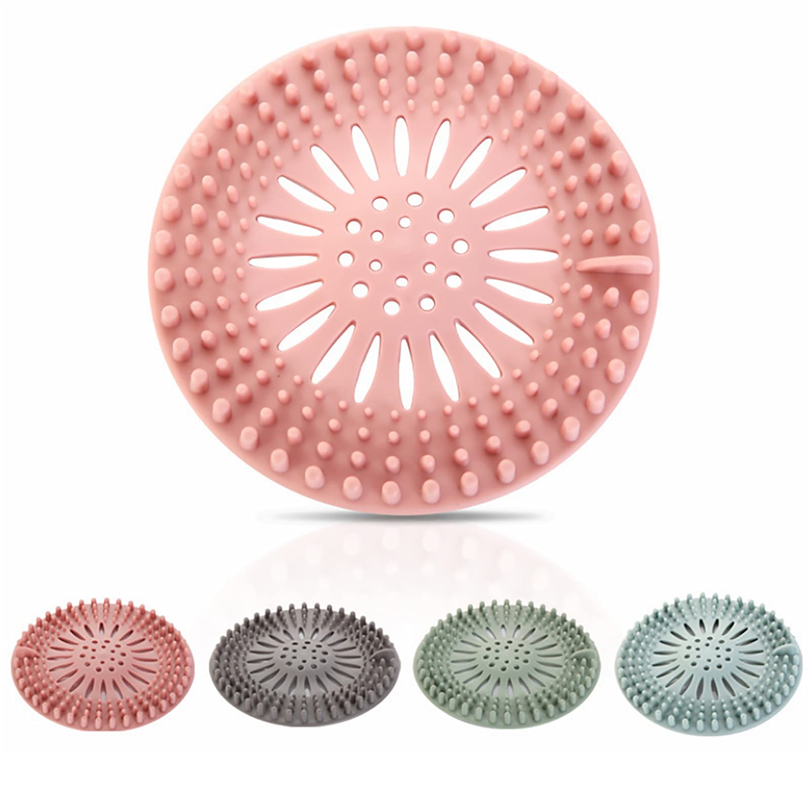 Hair Stopper Hair Catcher Durable Silicone 3 Pack Filter for Kitchen Bathroom Bath-Tub, Hair Stopper Shower Drain Covers, Drain Hair Catcher