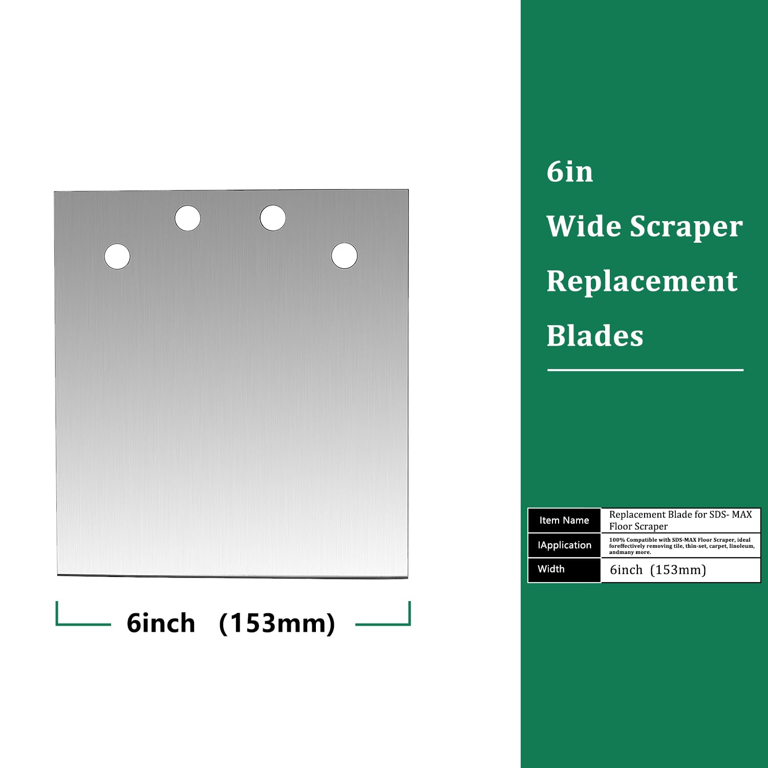 Monkey King Bar- SDS Max Chisel Floor Scraper Replacement Blades for 6-in Wide