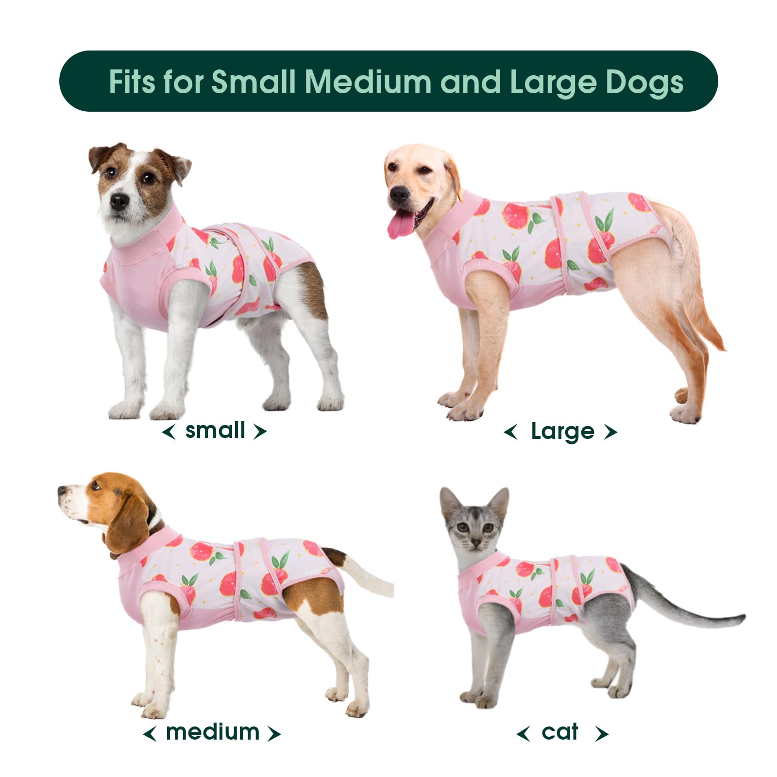 Kuoser Recovery Suit for Dogs Cats After Surgery, Professional Pet Recovery Shirt Dog Abdominal Wounds Bandages, Substitute E-Collar & Cone,Prevent Licking Dog Onesies Pet Surgery Recovery Suit