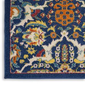 Nourison Allur Contemporary Navy Multicolor 4' x 6' Area -rug, Easy -cleaning, Non Shedding, Bed Room, Living Room, Dining Room, Kitchen (4x6)