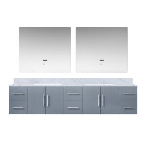 Bell+Modern Sonoma 84 in. W x 22 in. D Dark Grey Double Bath Vanity, Carrara Marble Top and 36 in. LED Mirrors