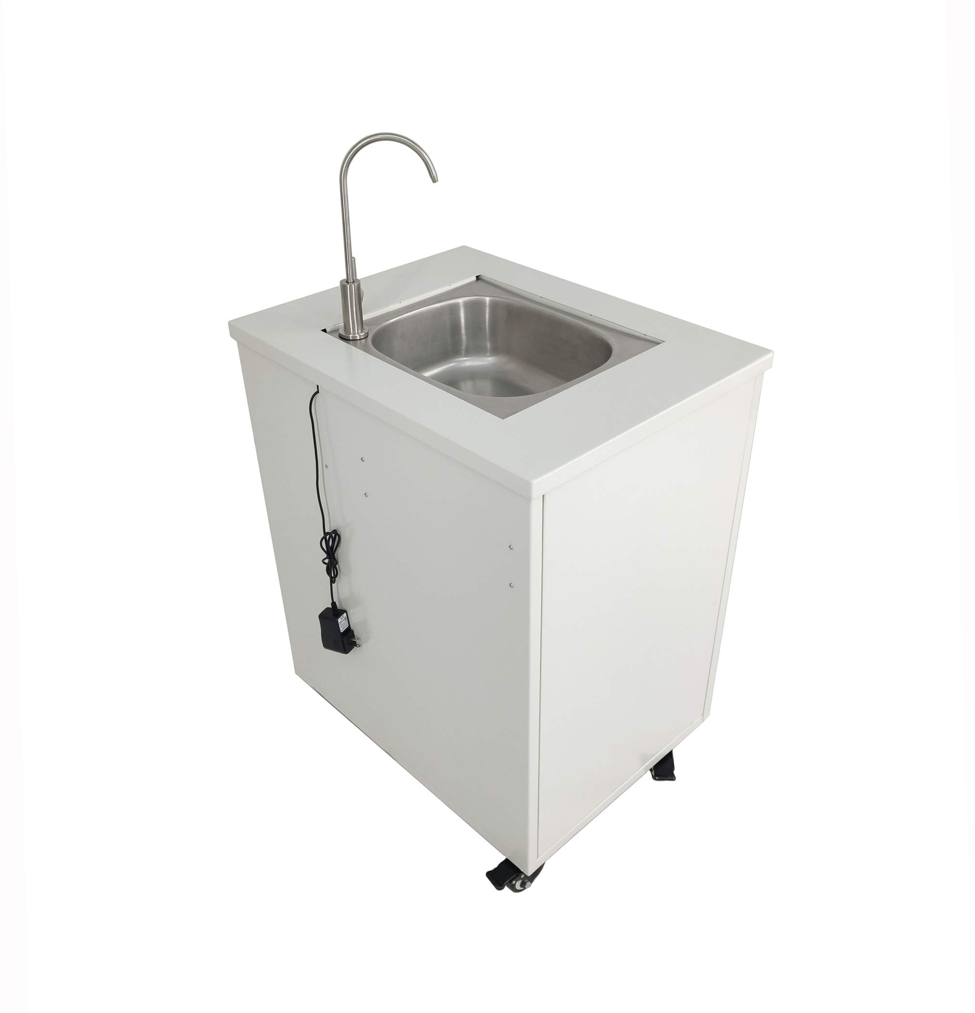 Steel Cabinet Portable Sink Self Contained Hand Wash Station Mobile Sink Water Fountain Water Supply 110V/12V Powered Built-in Pump Water Jugs NOT Included 24 X 18 X 30" Cabinet Size 10094-NPF