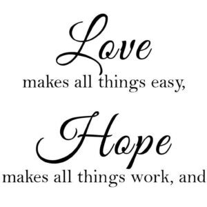 16.5 x 23.5 inches Faith Love Hope Quotes Wall Stickers Decals Decor, Removable DIY Saying Wall Art Decals Sticker, Easy Peel and Stick Wallpaper for Bedroom Living Room (Black)