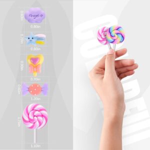 Mixed Slime Charms with Hair Bobby Pins, Kawaii Candy Sweets Lollipop Assorted Flatback Resin Embellishments Supplies for DIY Crafts Scrapbooking Hair Clip Decorations