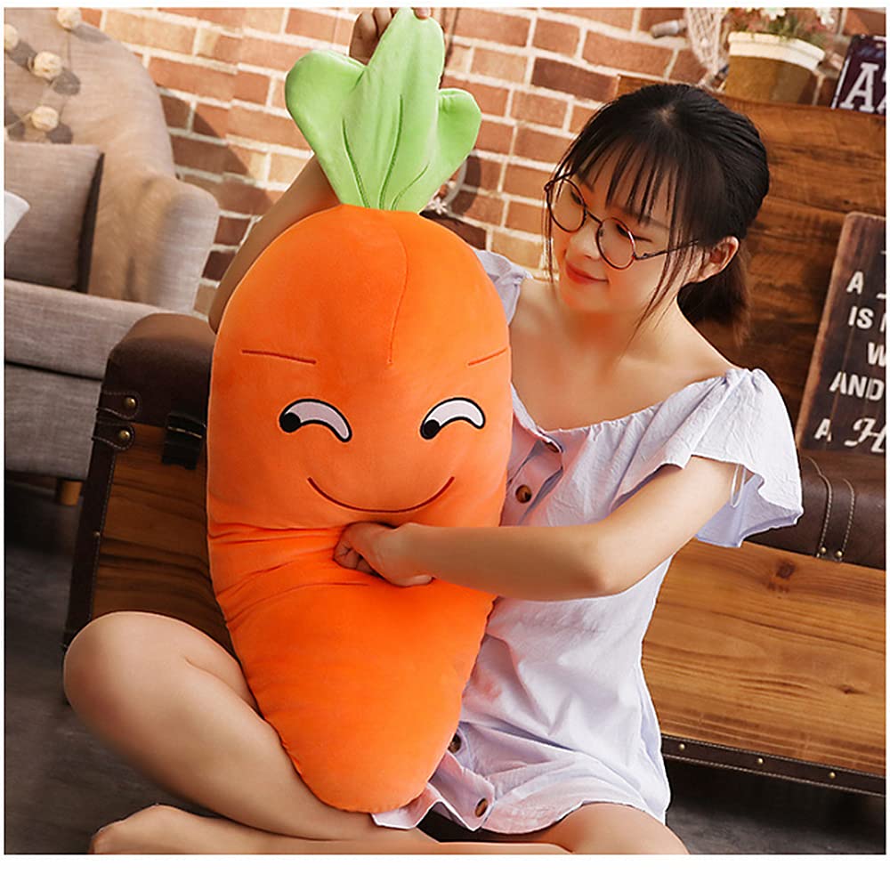 XIYUAN 27.5" Carrot Plush Toy Soft Carrot Hugging Pillow Cute Expression Stuffed Doll Toy,Plush Vegetable Pillows Throw Pillow Plush Pillow for Kids Plush Toys Gift