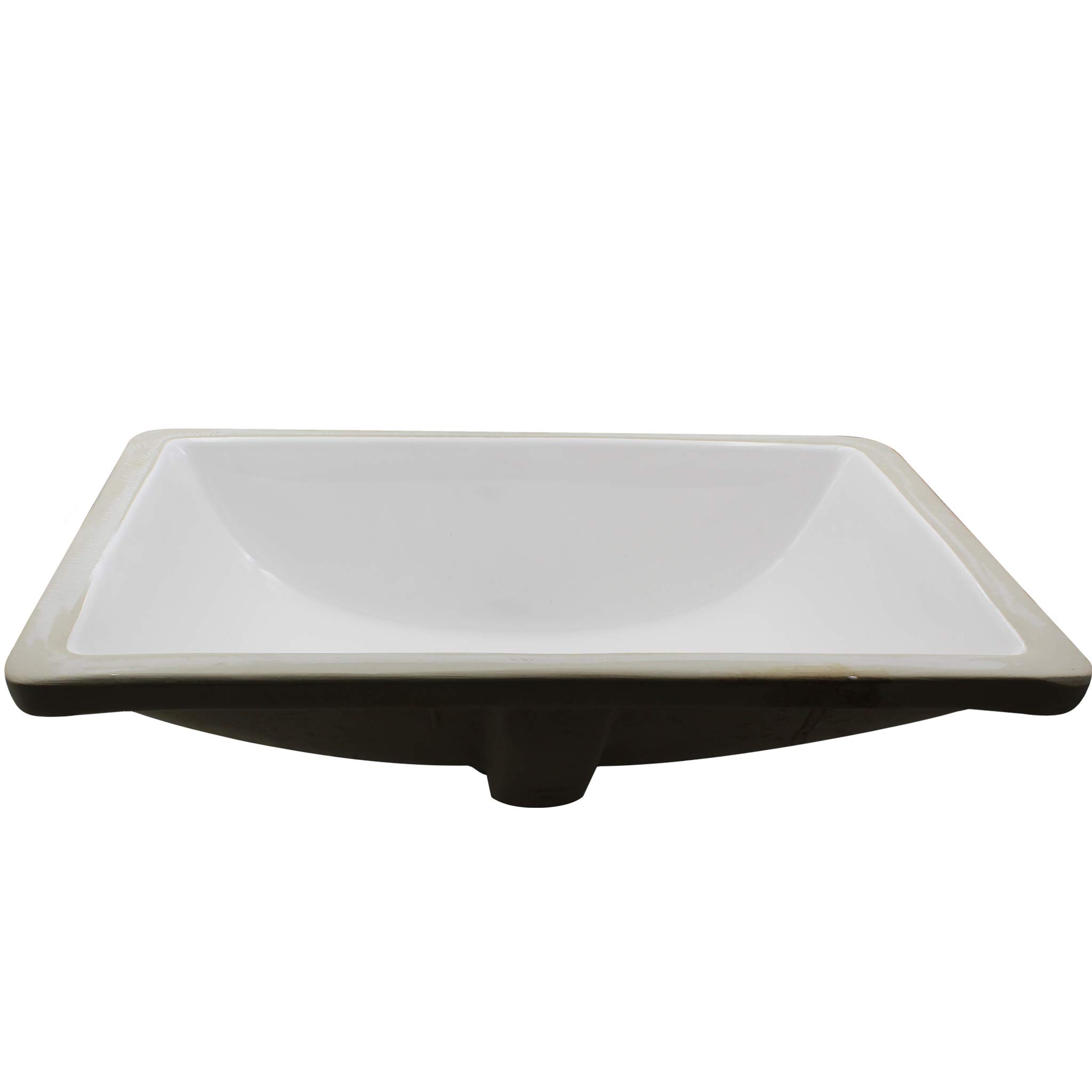 Novatto Rectangular Undermount White Porcelain Sink with Overflow, 15 x 20.25-inches