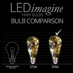 LED Decorative Bulbs,LED ST64 Fairy Light Bulb for Ambient Night Lighting, E26 Standard Base Edison with Starry Decorative String Lights for Bathroom, Bedroom, Living Room (Warm White, ST64)