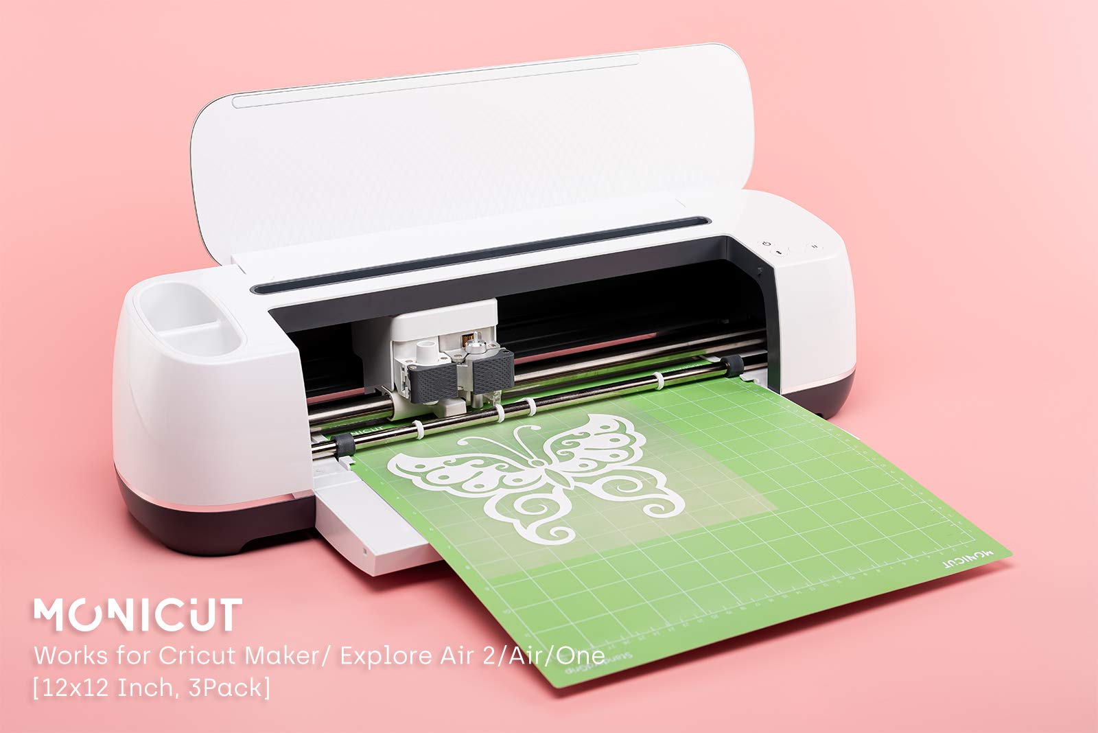 Monicut Cutting Mat for Cricut Maker/Explore Air 2/Air/One(Lightgrip/Standardgrip/Stronggrip, 3 Mats) 12"x12" Cricket Cutting Mats for Cricut Accessories