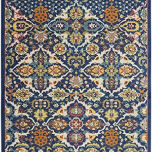 Nourison Allur Contemporary Navy Multicolor 4' x 6' Area -rug, Easy -cleaning, Non Shedding, Bed Room, Living Room, Dining Room, Kitchen (4x6)