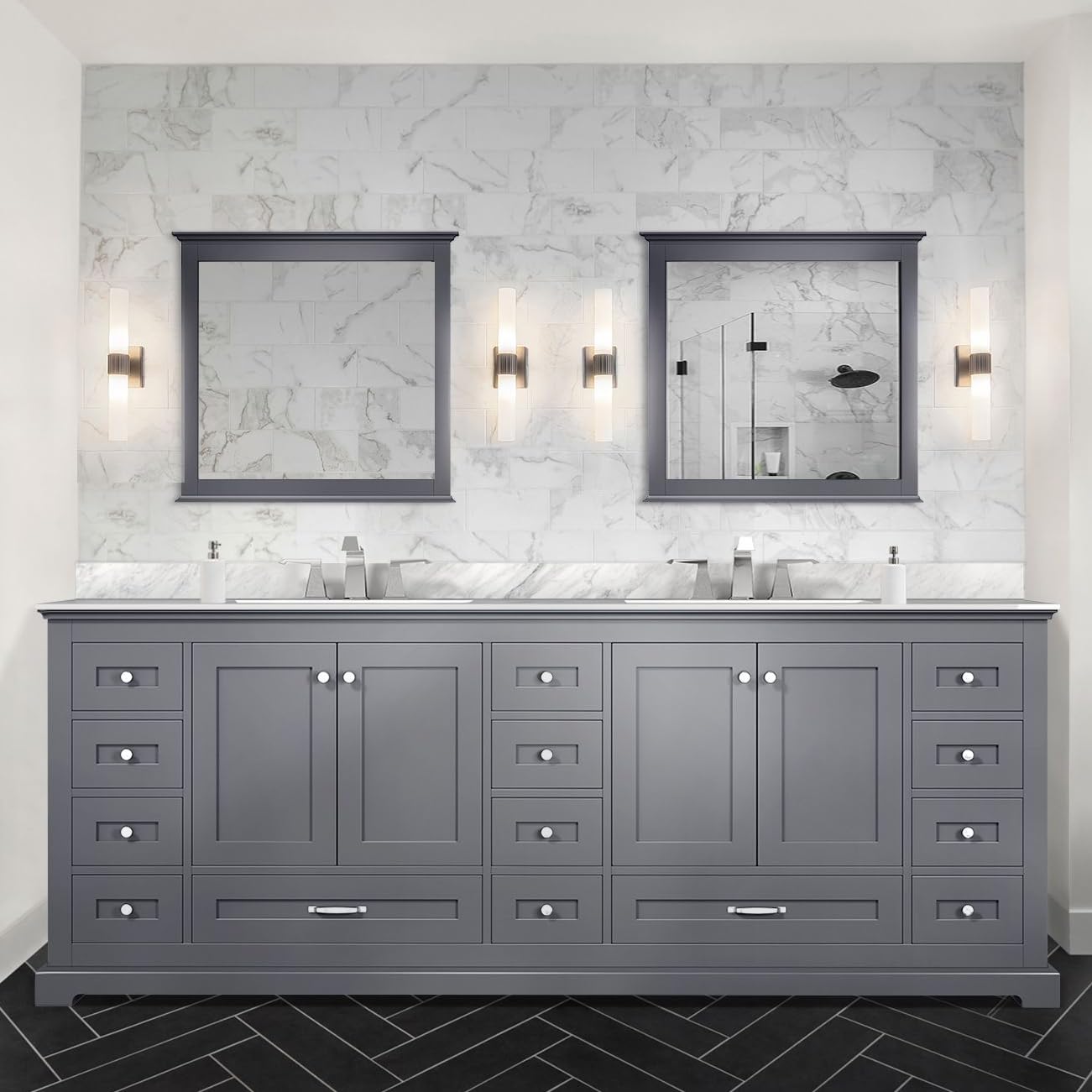 Bell+Modern Tybee 84 in. W x 22 in. D Navy Blue Double Bath Vanity