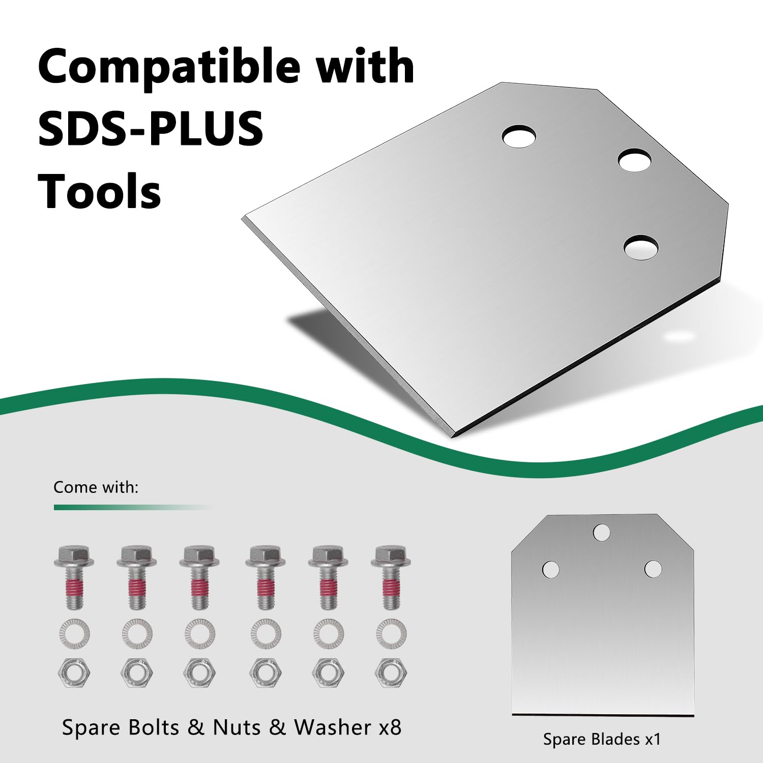 Monkey King Bar-Sds Plus Floor Scraper Replacement Blades Repair kit for 4-in Wide Removal Chisel Tool