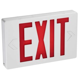 sunlite 05271-su compact led exit sign, 0.25 watts, 120-277 volt, 90-minute battery backup, wall mount, ip20, ul listed, white