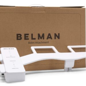 BELMAN Classic Bidet Toilet Attachment - Modern & Slim - Fresh Clean Water Sprayer - Self Cleaning Dual Wash Nozzles - Adjustable Water Pressure - Non-Electric Quick Installation - White