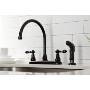 Kingston Brass KB725ACLSP American Classic Centerset Kitchen Faucet with Side Sprayer, Oil Rubbed Bronze