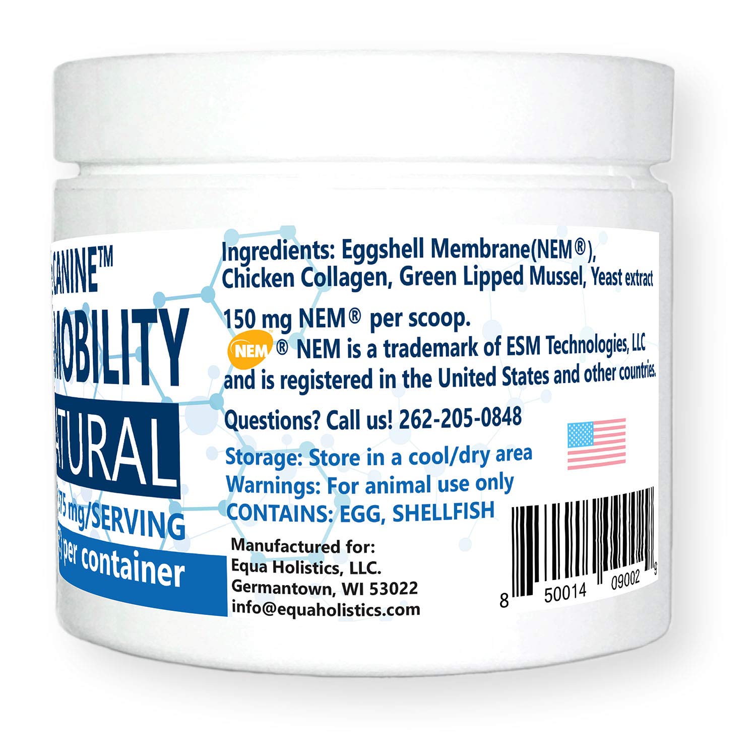 HealthyFlex Canine™ Joint + Mobility Dietary Supplement for Dogs, Natural Eggshell Membrane NEM Formula