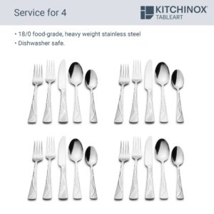 Kitchinox Flatware, Service for 4/20 Piece Set, Willow Sand