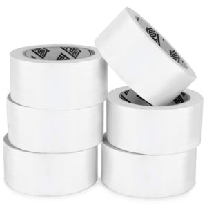 lockport white duct tape - roll multi 6 pack 20 yards x 2 inch - duct tape heavy duty - waterproof - no residue - strong adhesive duct tape tearable for indoor outdoor use - duct tape bulk value