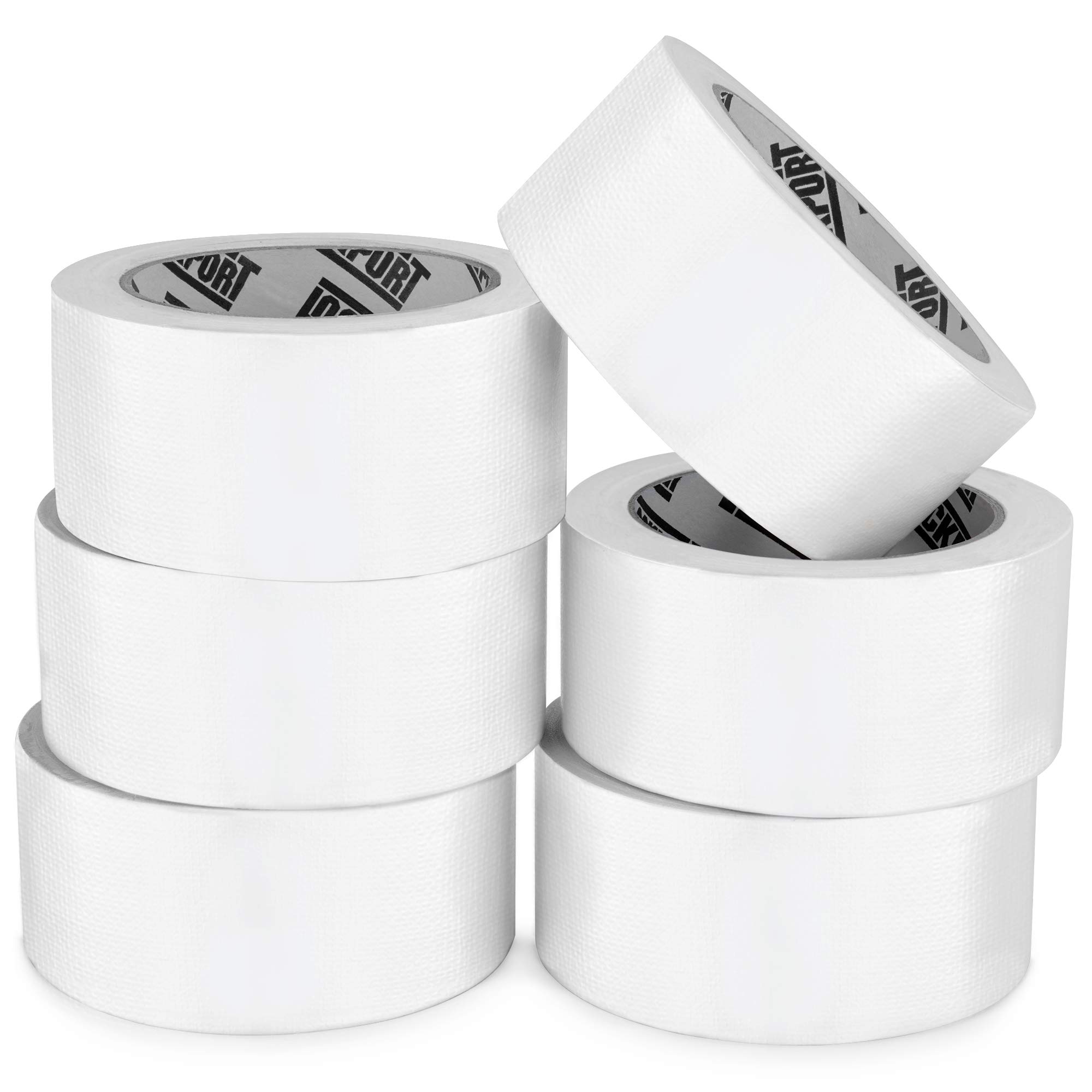 Lockport White Duct Tape - Roll Multi 6 Pack 20 Yards x 2 Inch - Duct Tape Heavy Duty - Waterproof - No Residue - Strong Adhesive Duct Tape Tearable for Indoor Outdoor Use - Duct Tape Bulk Value