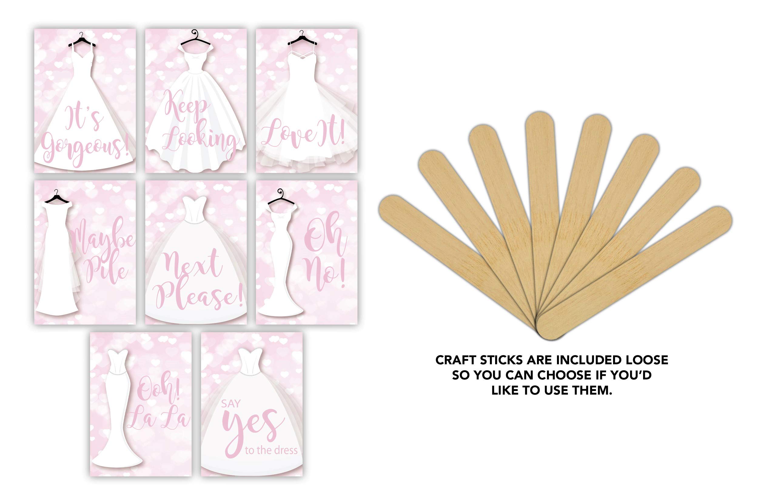 PureRejuva Wedding Dress Shopping Signs Paddles (25 pieces) - Say yes to the Dress Props – Ideal for Bridal Dress Shopping Fun with your Bridesmaids