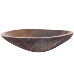 Novatto (NOVB0) Terra Cobblestone Natural Stone Vessel Sink and Brushed Nickel Drain (NOSV-TCBN)