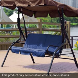 Oumefar 3 Seater Swing Cushion Waterproof Lightweight Swing Seat Cover for Garden for Patio(Dark Blue (Supplier Specification: Blue))