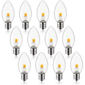 ruiaotd night light bulb c7 e12 led bulbs,candelabra bulbs, 0.6 watt equivalent 7w incandescent bulb, warm white 2700k, window candles & chandeliers replacement bulb, 6 pack