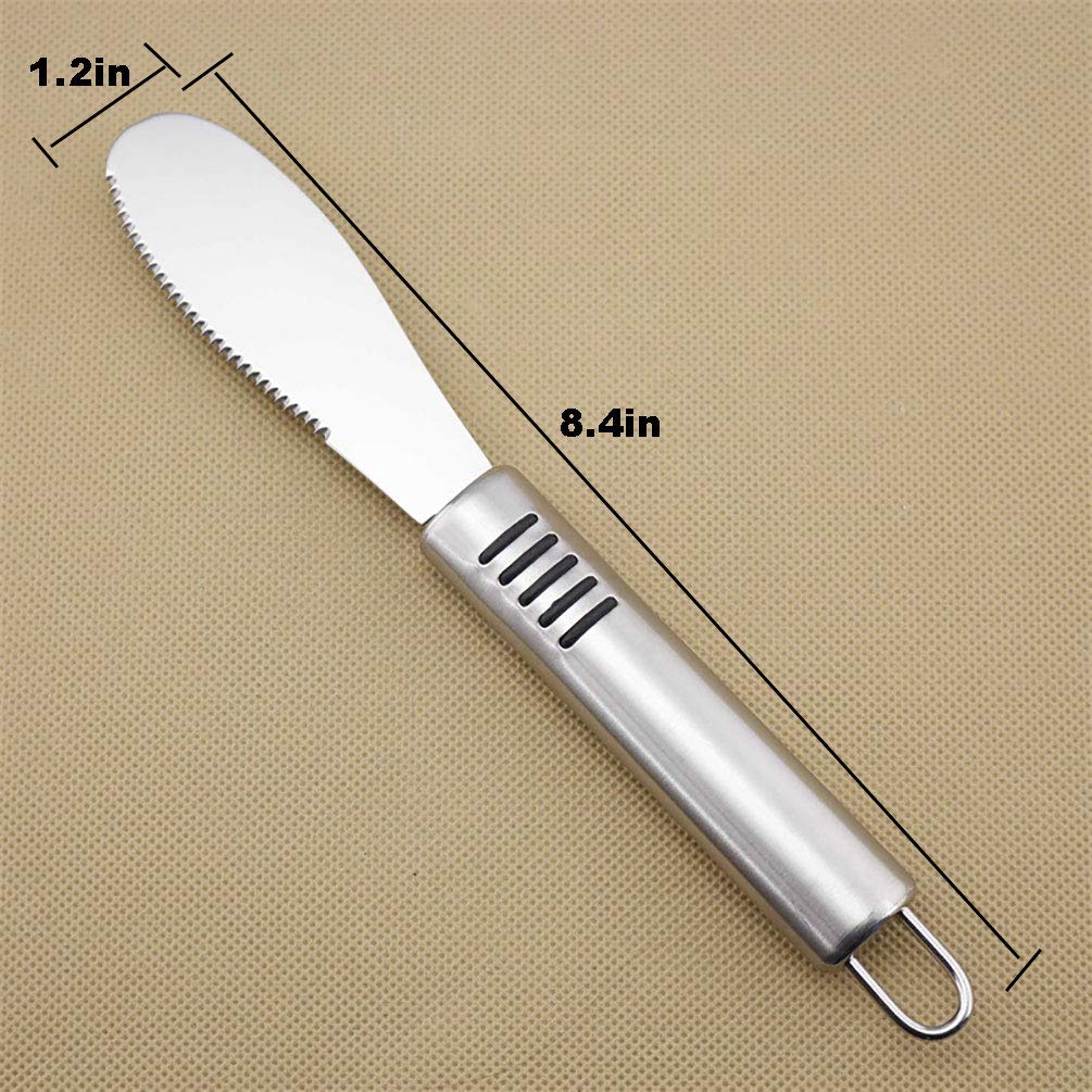 Goeielewe 2PCS Butter Spreaders Spatula, Stainless Steel Butter Knives Condiment Cheese Dessert Jam Cream Spreader for Breads, Sandwiches - 8.4 Inches