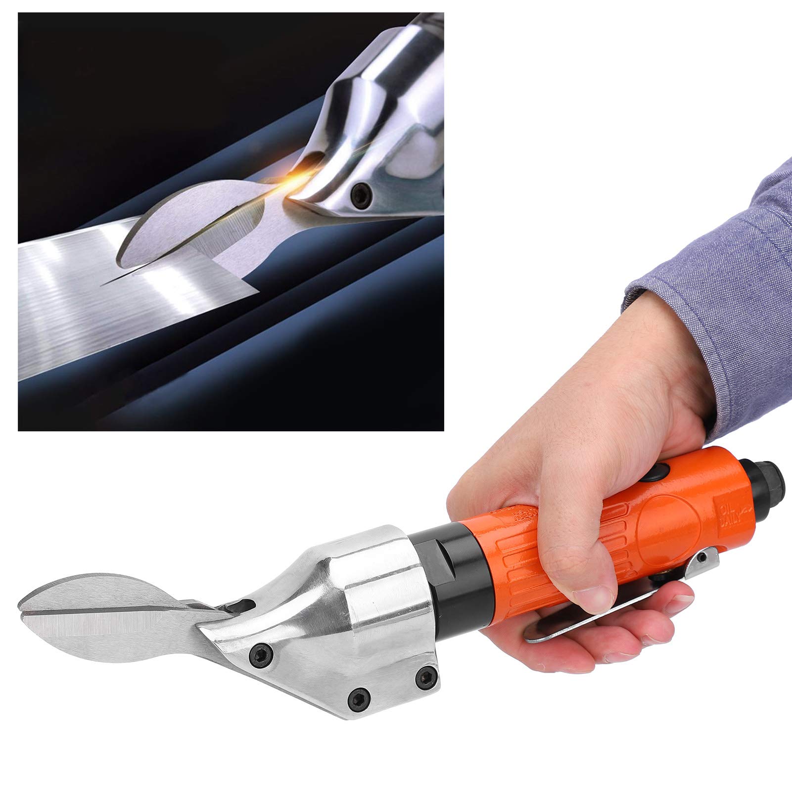 1/4in Air Shears, 2500rmp Pneumatic Metal Cutter Steel Straight Blade Scissors for Automobile Maintenance, Hardware Processing