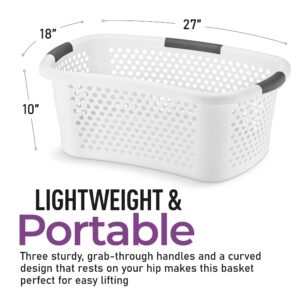 Superio Perforated Plastic Laundry Basket, 54 Liter, Dotted Design