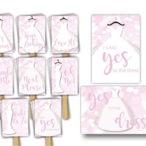 PureRejuva Wedding Dress Shopping Signs Paddles (25 pieces) - Say yes to the Dress Props – Ideal for Bridal Dress Shopping Fun with your Bridesmaids