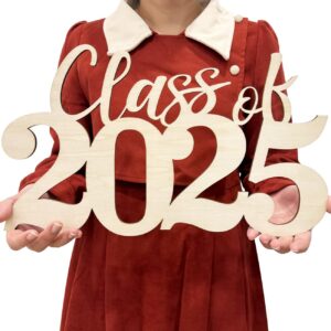 class of 2025 wooden sign graduation party decorations 2025 first day of school wood cutout sign 2025 ornament graduation photo booth prop wood sign