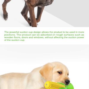 ASWER Dog Toothbrush Chew Toy for Aggressive Chewers Corn Dog Teeth Cleaning Squeaky Toys Durable Dog Dental Care Chew Stick for Large Medium Small Breed Puppy with Suction Cup