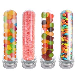 XP-Art 25x140mm(40ml) Plastic Test Tubes with Screw Caps for Gumball Candy Storage, Bath Salt Vials, Plants Propagation(30 Pack)