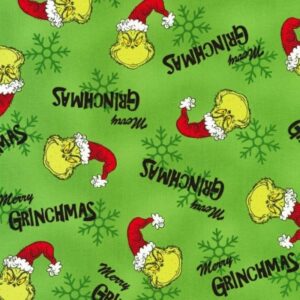 robert kaufman how the grinch stole christmas by dr. seuss ade 15783 7 green grinchmas toss bty