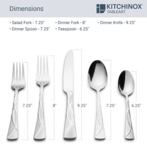 Kitchinox Flatware, Service for 4/20 Piece Set, Willow Sand