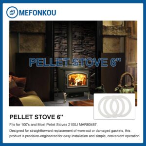 MEFONKOU 6" Pellet Stove White Gasket for Combustion Exhaust Fan Mounting Blower to Housing Seal with 100's and Most Pellet Stoves 2100J（3/pack）