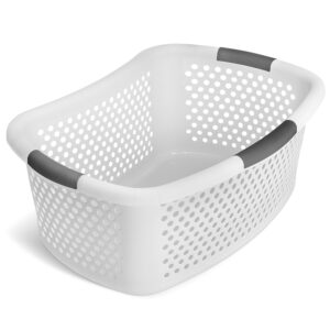 superio perforated plastic laundry basket, 54 liter, dotted design