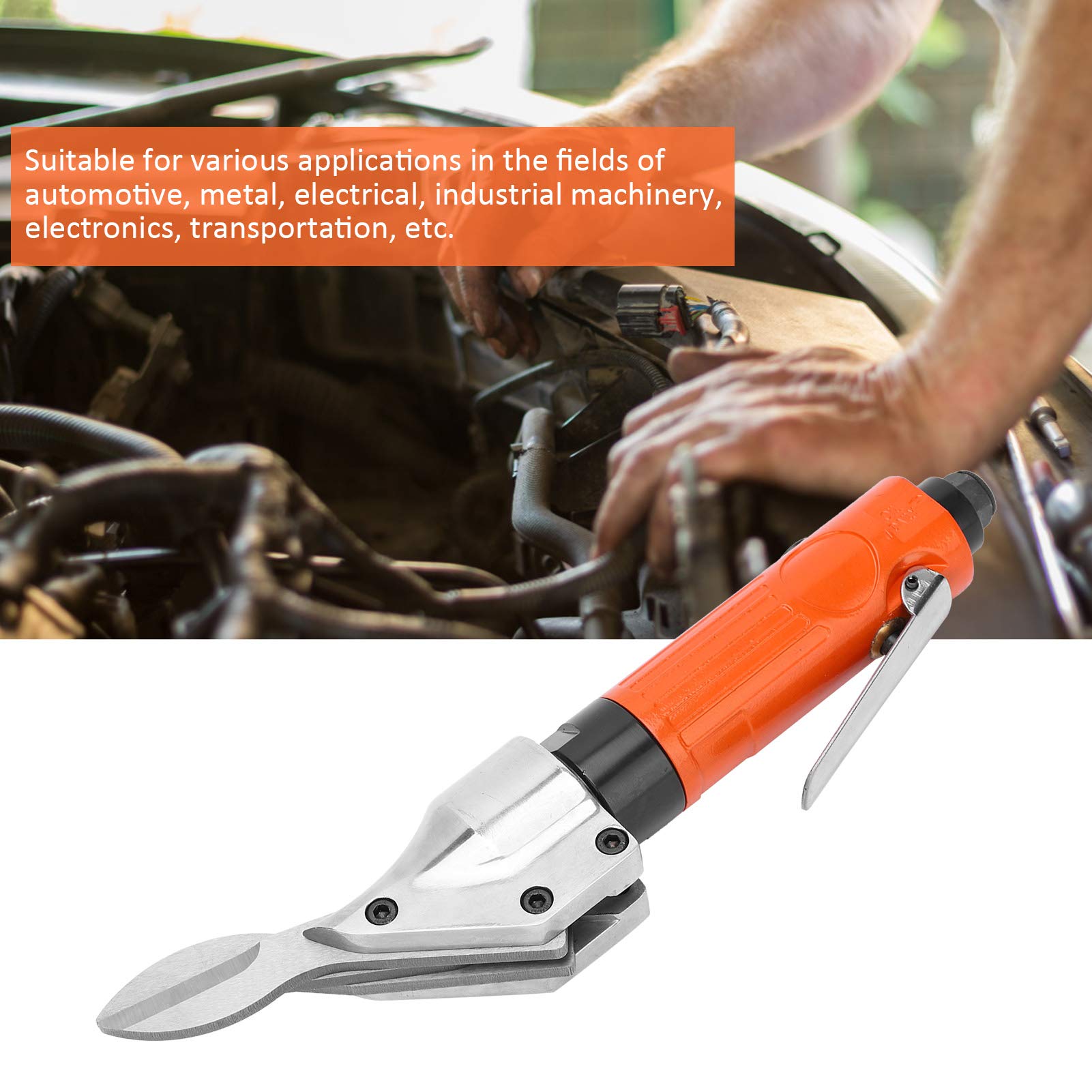 1/4in Air Shears, 2500rmp Pneumatic Metal Cutter Steel Straight Blade Scissors for Automobile Maintenance, Hardware Processing