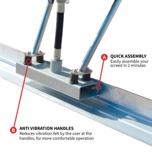 37.7cc 4 Stroke Gas Concrete Wet Power Screed Cement Assembly (Engine + 6' Blade)