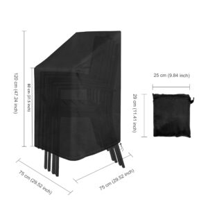 AGOOBO Patio Chair Covers,2 Pack Waterproof & UV Protection Outdoor Chair Cover, Furniture/Stack Chairs Cover with Pouch(29 x 29 x 47-1/4 inch,Black)