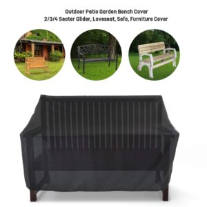 Hengme Outdoor Patio Garden Bench Cover - 3 Seat Outside Park Loveseat, Sofa, Glider, Furniture Cover Patio Bench Cover 64x26x35 inch(420D)