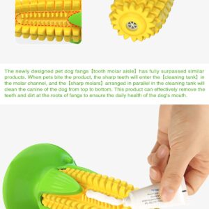 ASWER Dog Toothbrush Chew Toy for Aggressive Chewers Corn Dog Teeth Cleaning Squeaky Toys Durable Dog Dental Care Chew Stick for Large Medium Small Breed Puppy with Suction Cup