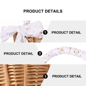 Flower Basket Woven Baskets 1pc Portable Pot for Plants Indoor Planter Pots for Indoor Food Woven Party Flower Girl Decorative Wicker Lace Petal Basket Weaving Bride