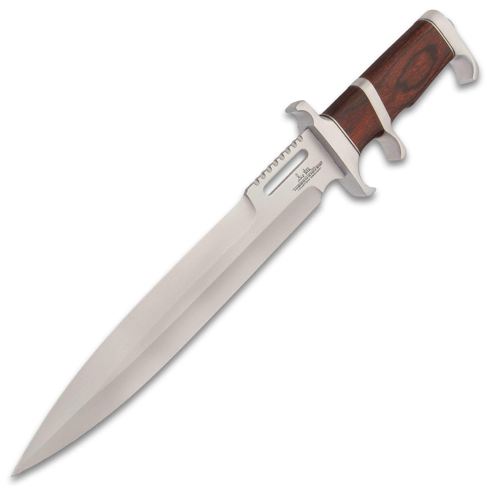 Gil Hibben Bloodwood Sub Hilt Toothpick And Sheath - 5cr15 Stainless Steel Blade, Wooden Handle - Length 16”