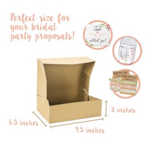 Pop Fizz Designs Proposal Box Set (2 Pack) | Flower Girl Gift Boxes for Bridal Shower, Wedding, Kraft Style